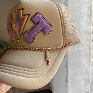 Hat Chain With Pearls (silver or Gold) - Double Stranded With Charm ...