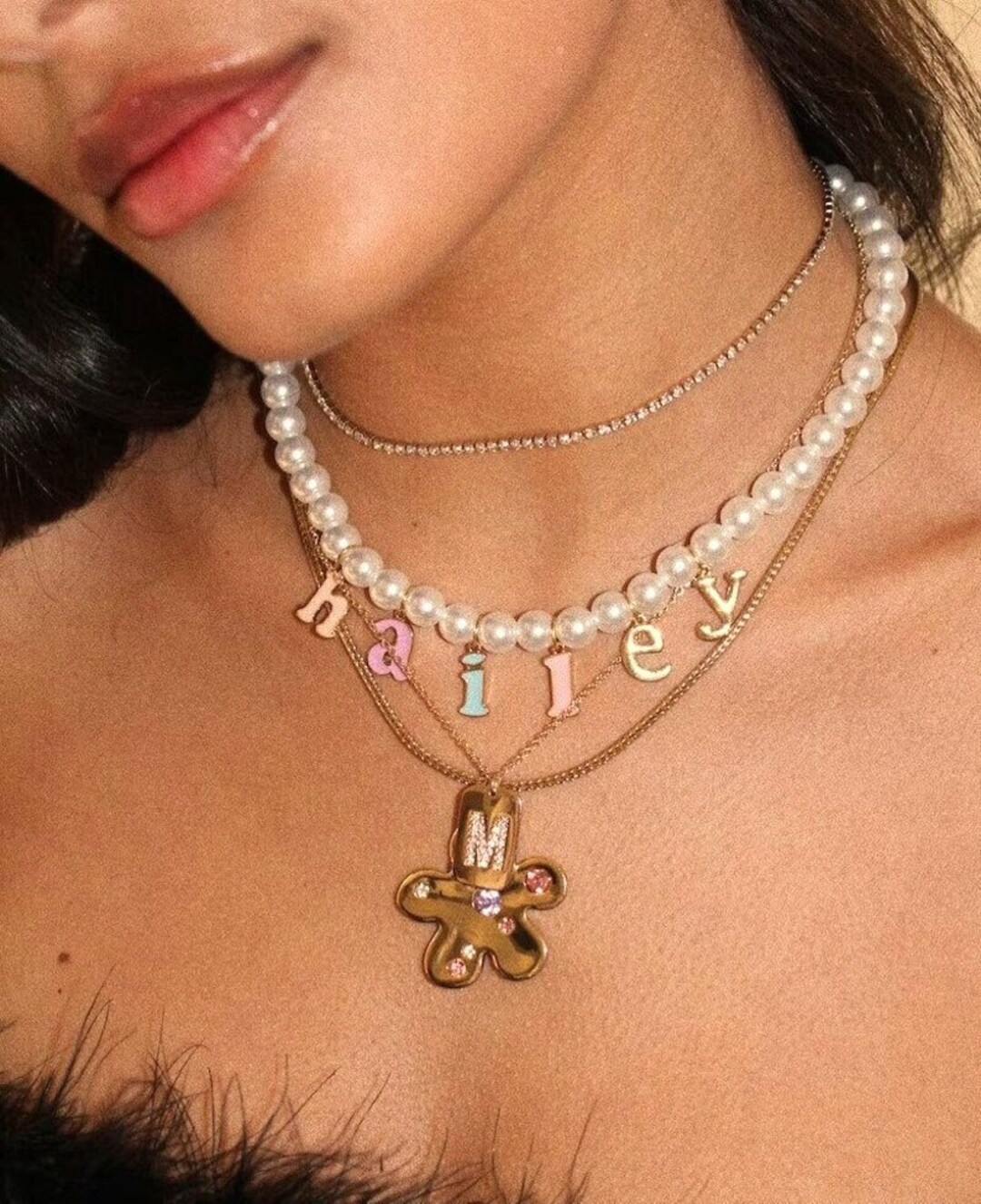 Customized Pearl Necklace, Pearl Name Necklace, Name Necklace Pearl ...