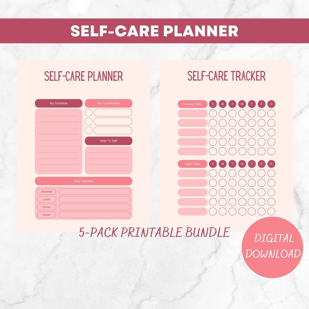 Self-care Daily Planner for Mental Health and Wellness, Printable Self ...