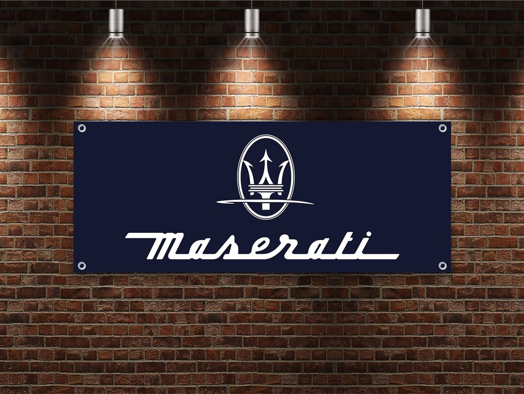 MASERATI Logo Banner Vinyl, Garage Sign,office or Showroom, Flag ...