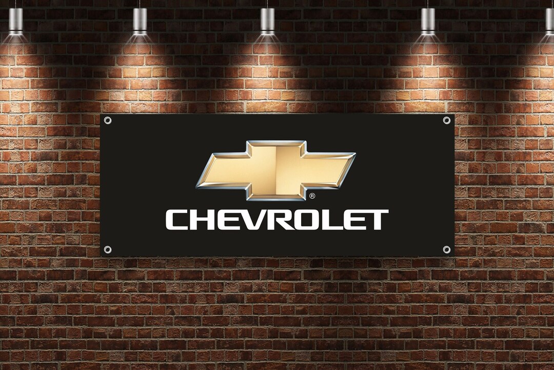 CHEVROLET Logo Banner Vinyl, Garagenschild, Büro oder Showroom, Flagge ...