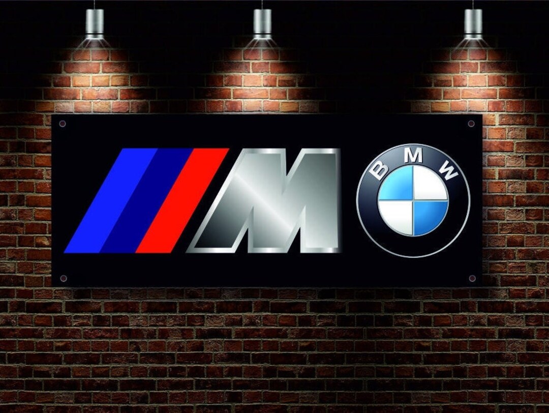 BMW M Logo Banner Vinyl, Garage Sign,office or Showroom, Flag, Racing ...