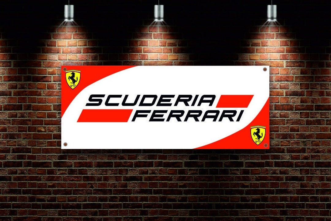 FERRARI Logo Banner Vinyl, Garage Sign,office or Showroom, Flag, Racing ...
