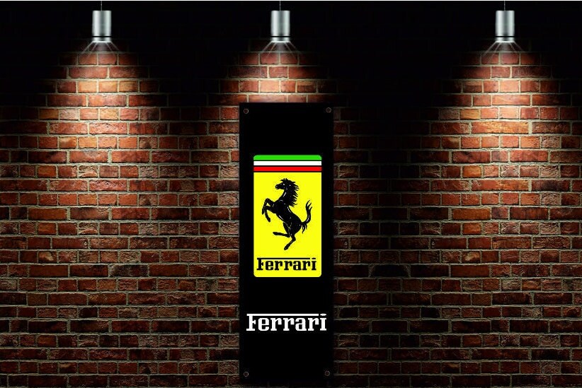 FERRARI Logo Banner Vinyl, Garage Sign,office or Showroom, Flag, Racing ...