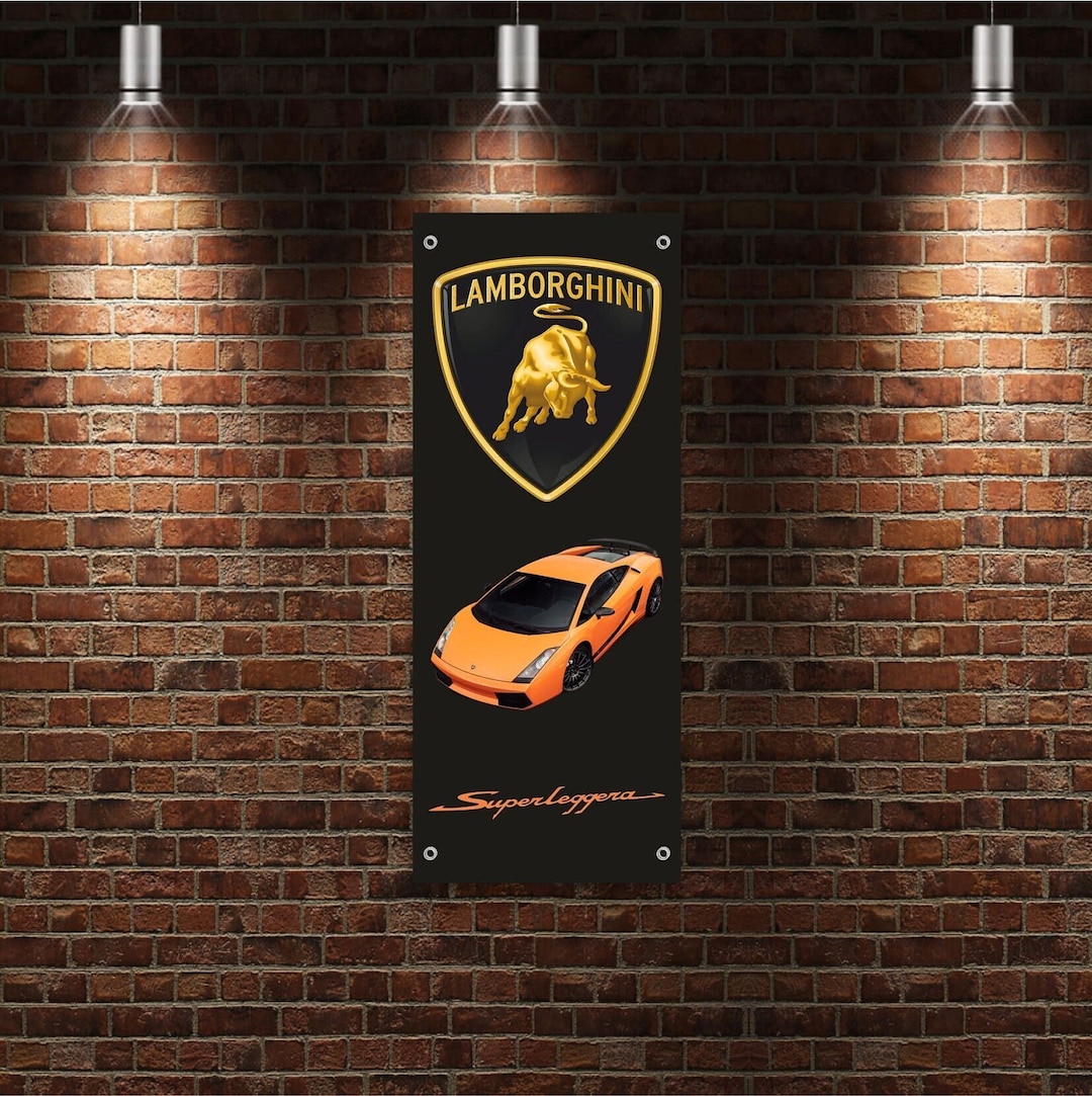 LAMBORGHINI Logo Banner Vinyl, Garage Sign,office or Showroom, Flag ...