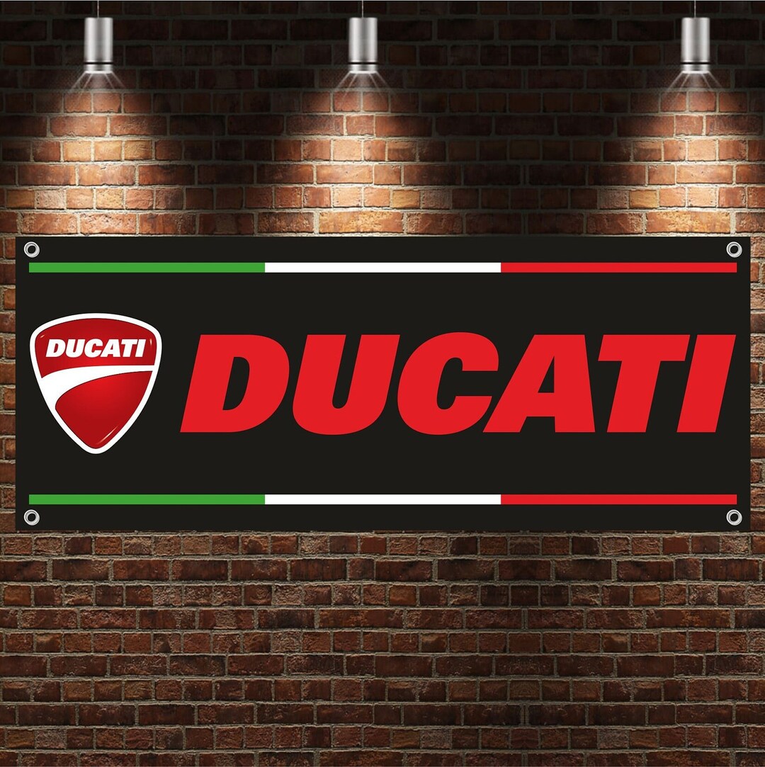 DUCATI Logo Banner Vinyl, Garage Sign,office or Showroom, Flag, Racing ...