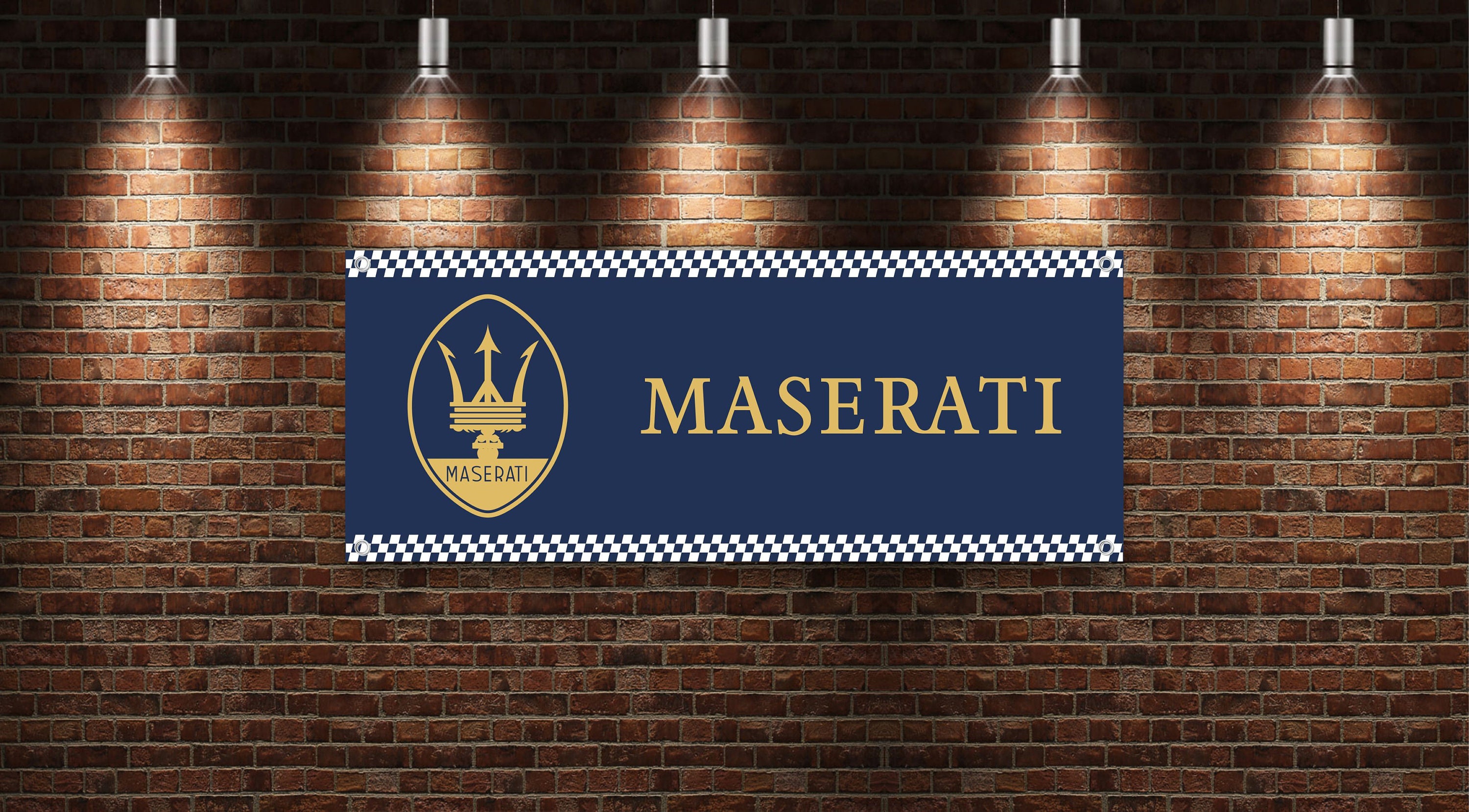 MASERATI Logo Banner Vinyl, Garage Sign,office or Showroom, Flag ...