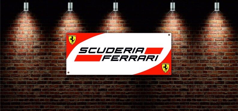 FERRARI Logo Banner Vinyl, Garage Sign,office or Showroom, Flag, Racing ...