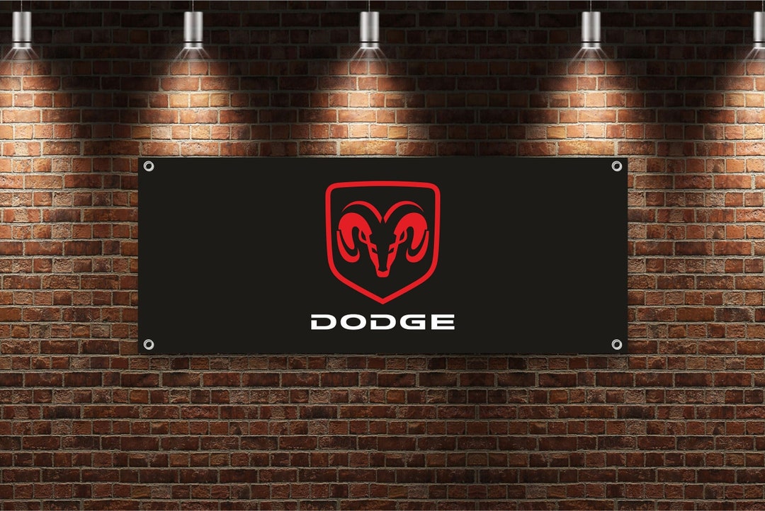 DODGE Logo Banner Vinyl, Garage Sign,office or Showroom, Flag, Racing ...