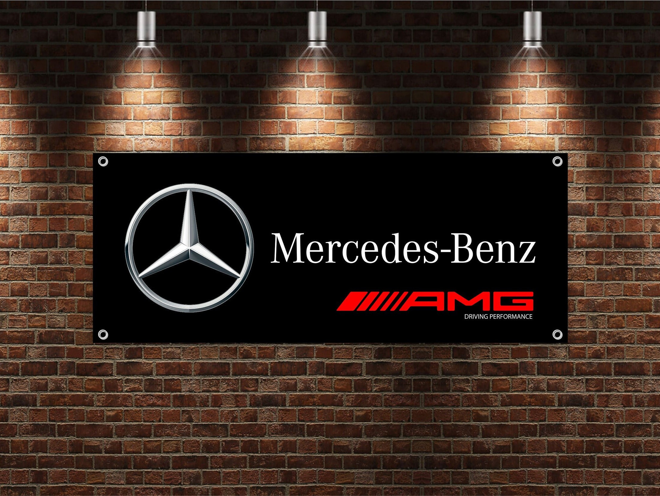 MERCEDES Logo Banner Vinyl, Garage Sign,office or Showroom, Flag ...