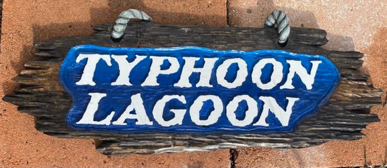 Typhoon Lagoon Water Park Inspired Hand Carved Wooden Sign - Etsy