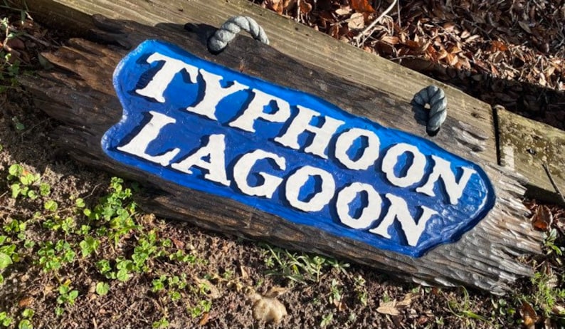 Typhoon Lagoon Water Park Inspired Hand Carved Wooden Sign - Etsy