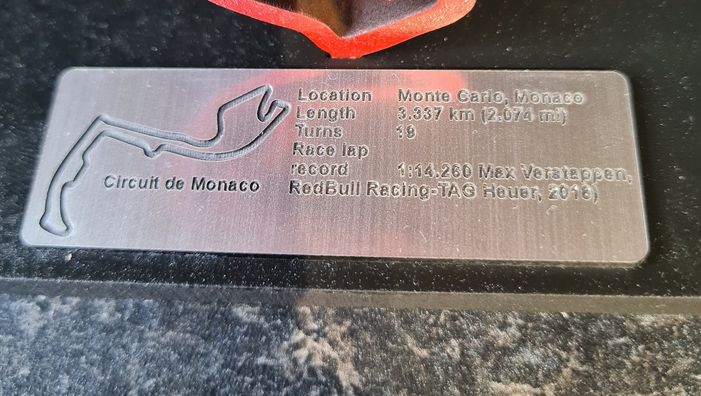 Monaco Race Track Outline Trophy Plaque Tabletop Track Wall Mounted ...