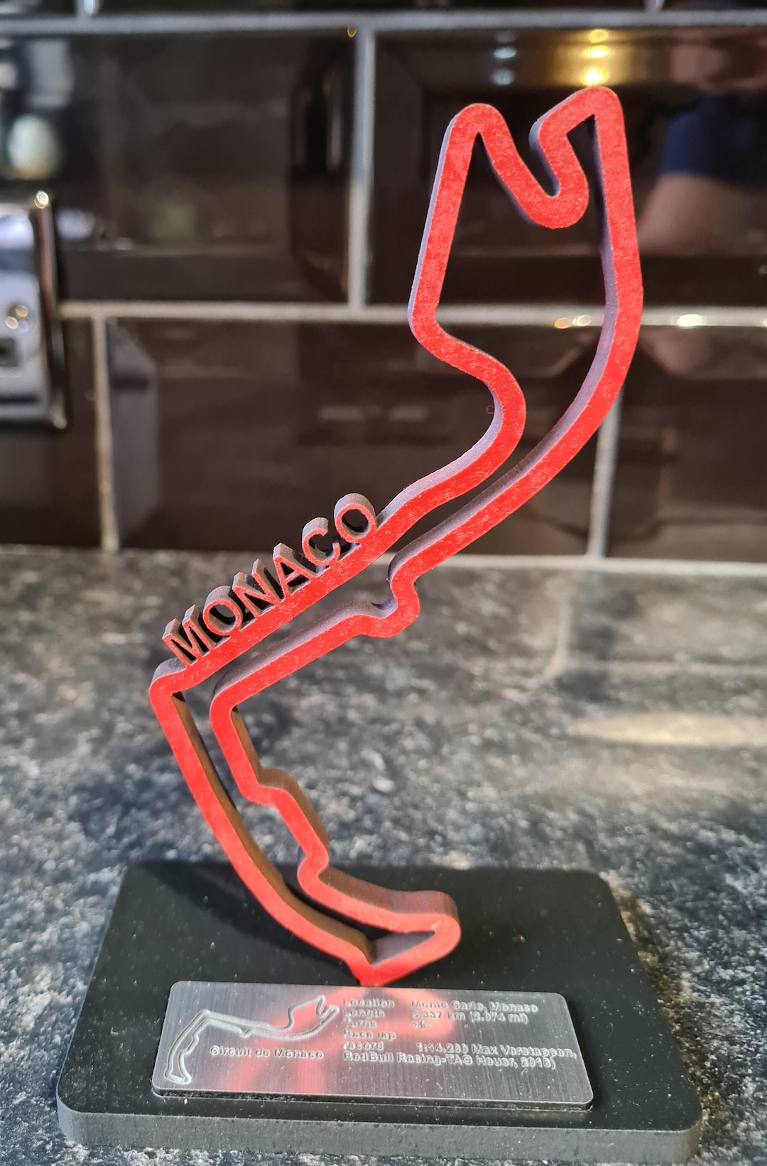 Monaco Race Track Outline Trophy Plaque Tabletop Track Wall Mounted ...