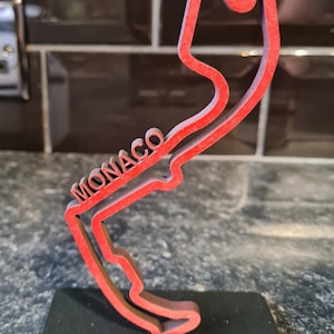 Monaco Race Track Outline Trophy Plaque Tabletop Track Wall Mounted ...