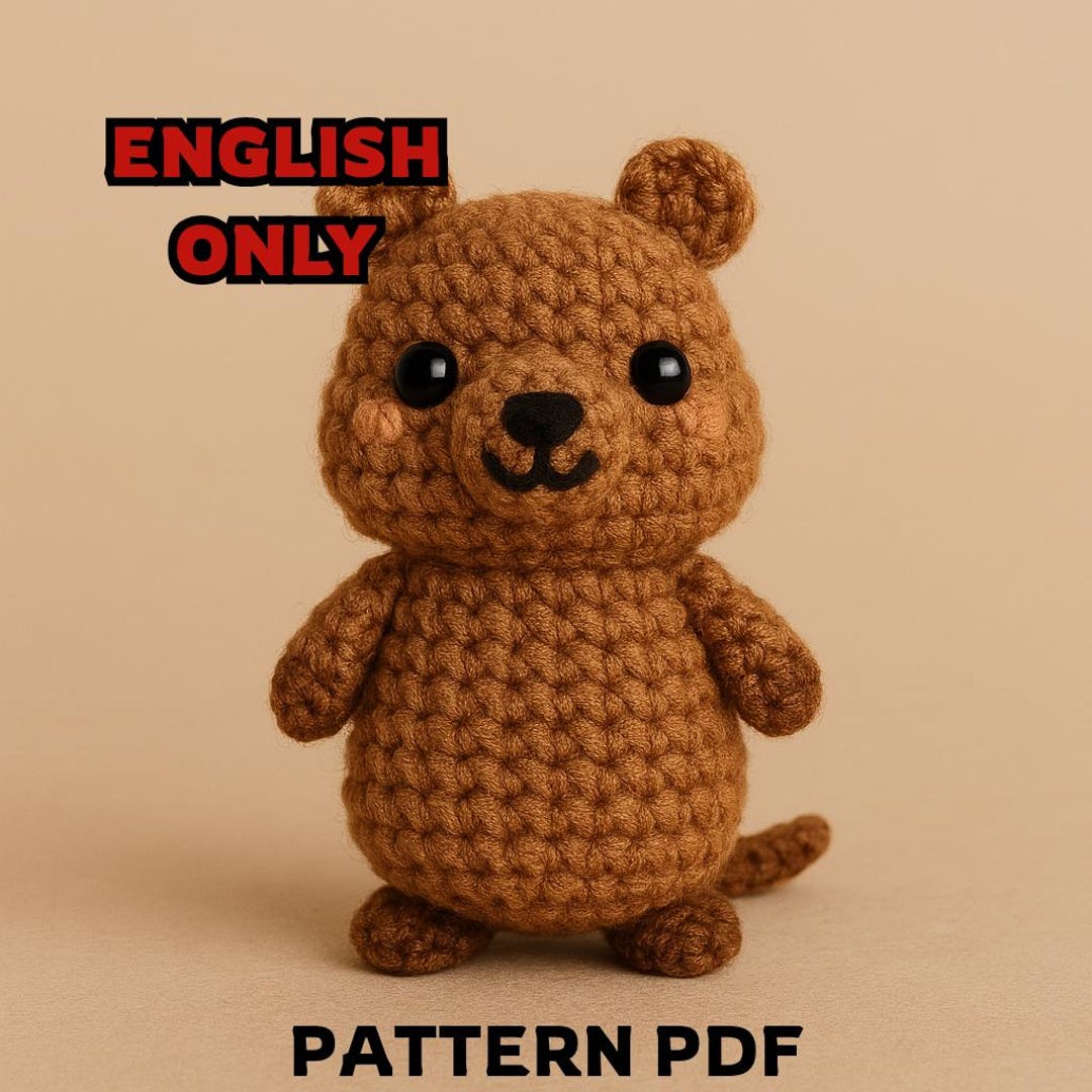Crochet Quokka Pattern: Amigurumi Plush Toy, Australian Animal (PDF ...