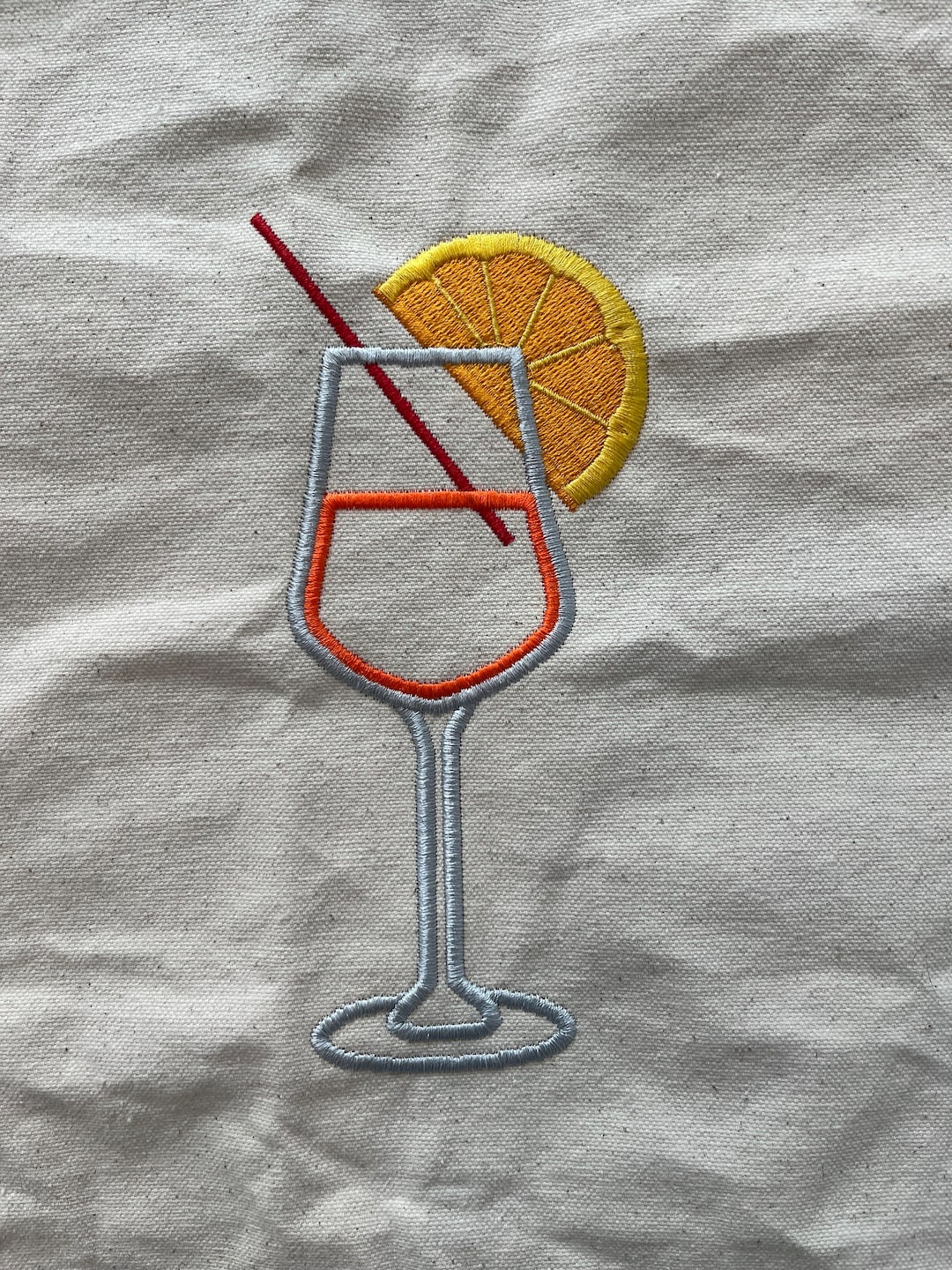 Aperol Spritz Glass Machine Embroidery Design - Etsy