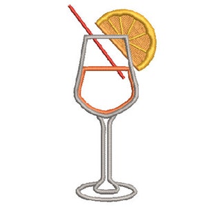 Aperol Spritz Glass - Machine Embroidery Design - Etsy