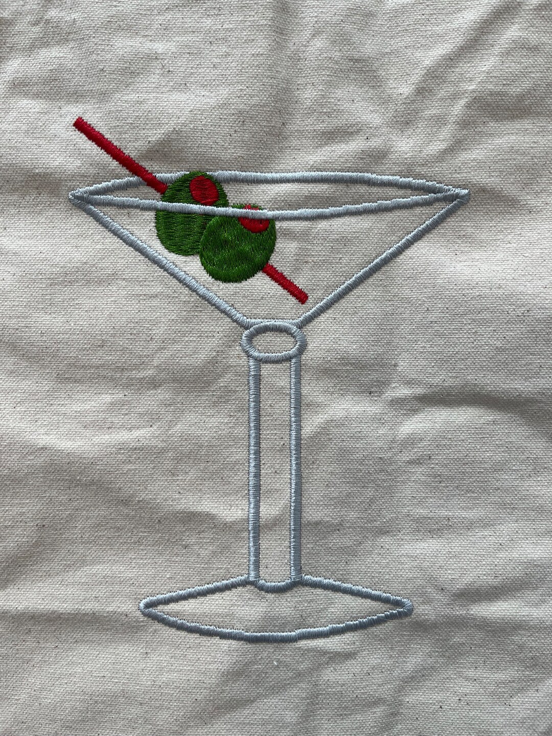 Martini Glass Machine Embroidery Design - Etsy