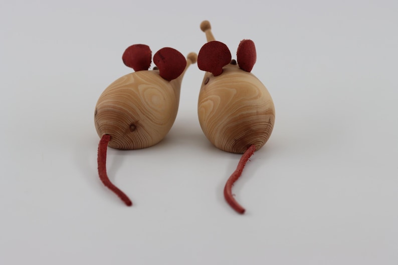 Wooden Mice Set of 2 - Etsy