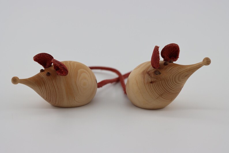 Wooden Mice Set of 2 - Etsy