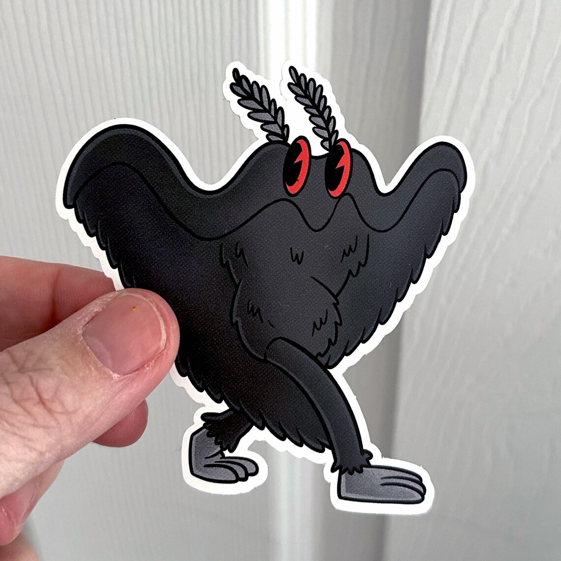 Mothman Sticker 3.5 Cryptid Retro Cartoon Style - Etsy