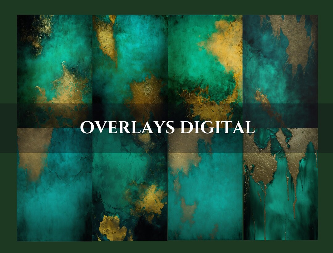 Green and Teal Digital Wall Texture Backdrops, Studio Backdrop Overlays ...