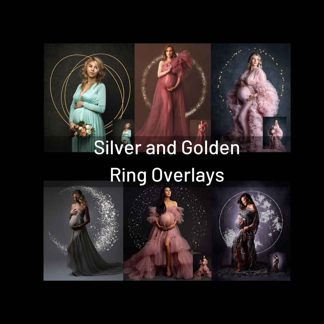 Silver and Gold Ring Overlays for Photoshop, Maternity Ring Overlays ...