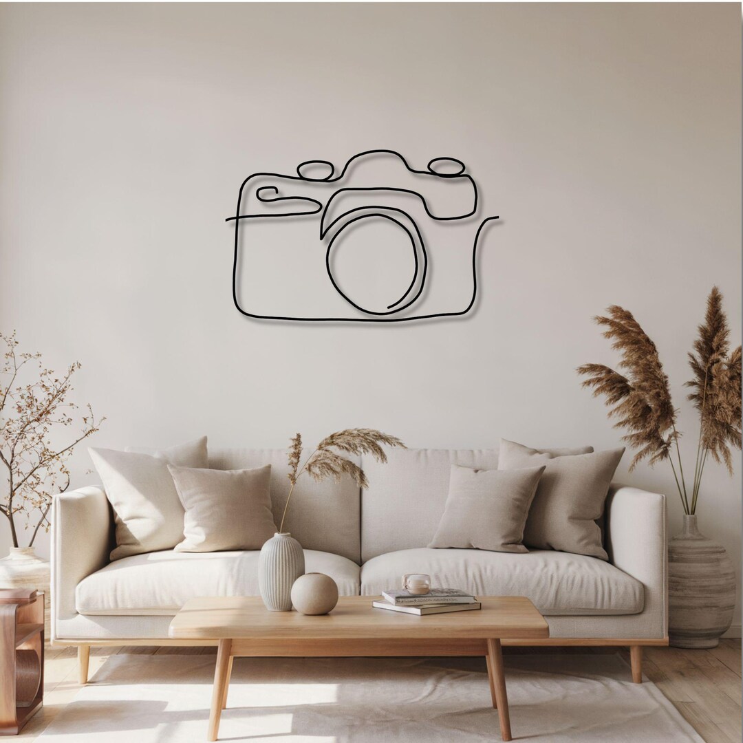 Modern Camera Metal Line Art: Photographer Gift, Home & Studio Decor - Etsy