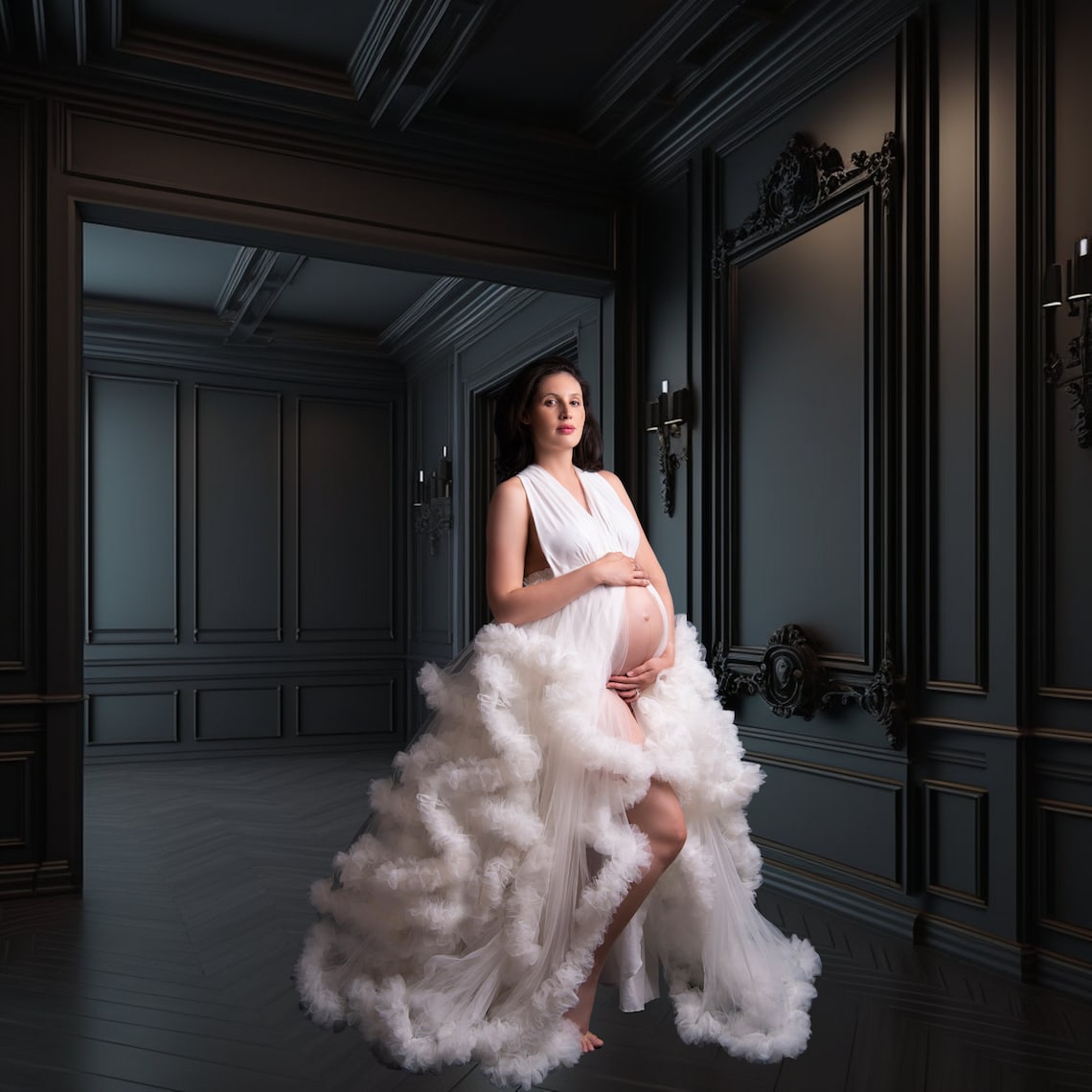 Black Paneled Wall Overlay Backdrops Maternity Backdrop - Etsy