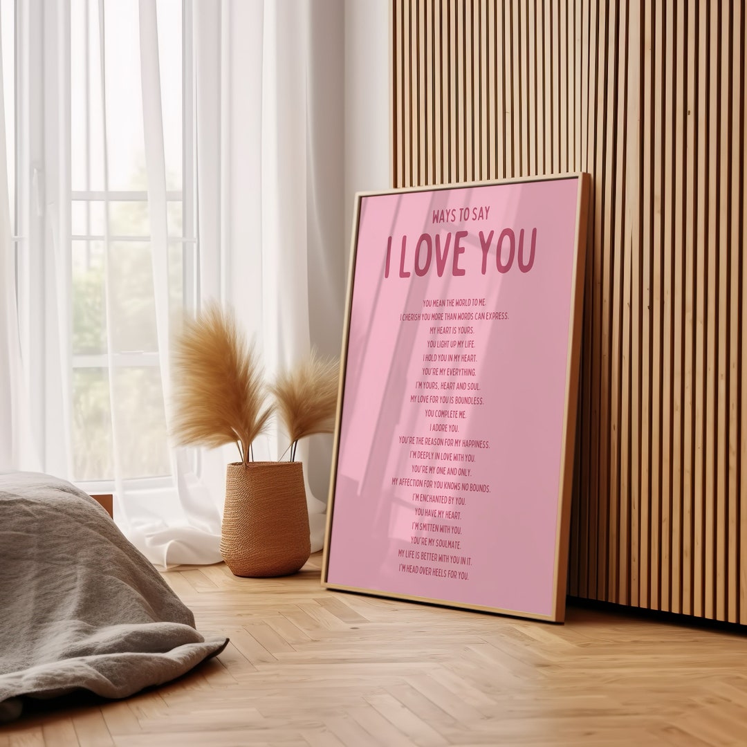 I Love You Wall Print, Cute Dorm Room Print, Retro Art Print, Ways to ...