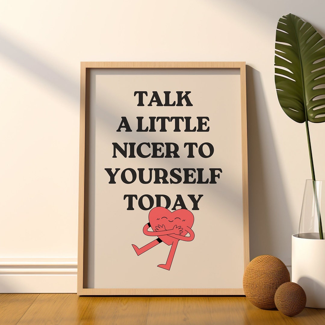 Self Care Poster Retro Self Help Mental Health Prints Affirmation ...