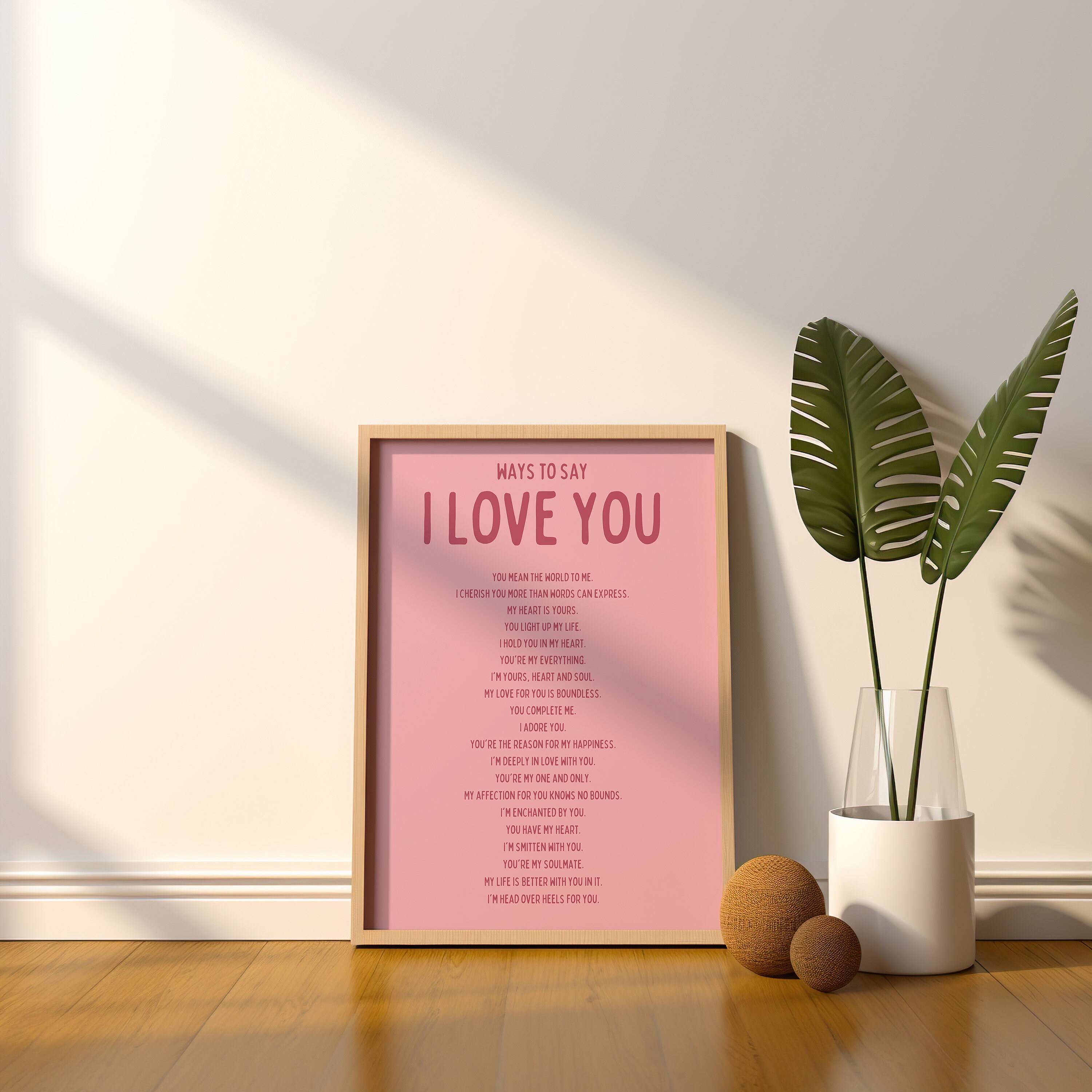 I Love You Wall Print, Cute Dorm Room Print, Retro Art Print, Ways to ...