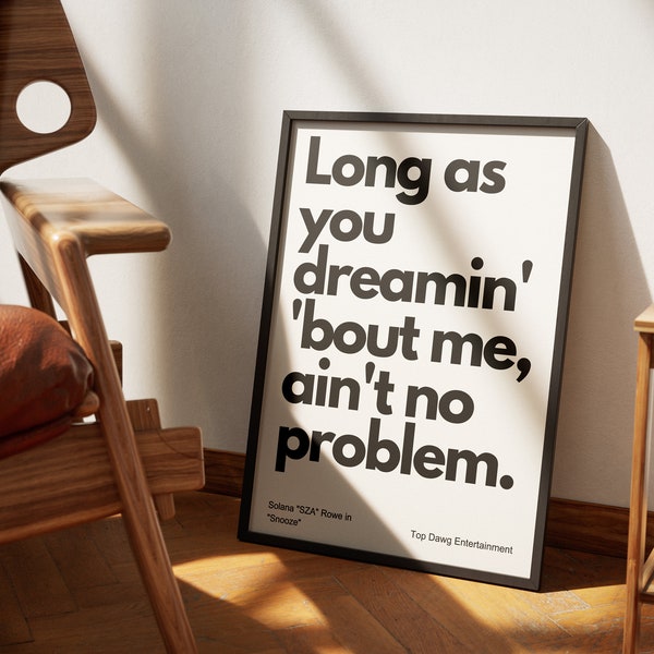 Snooze Sza Poster - Etsy