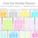 Pastel Cat Notepad, Weekly Planner Printable Template, PDF Weekly ...