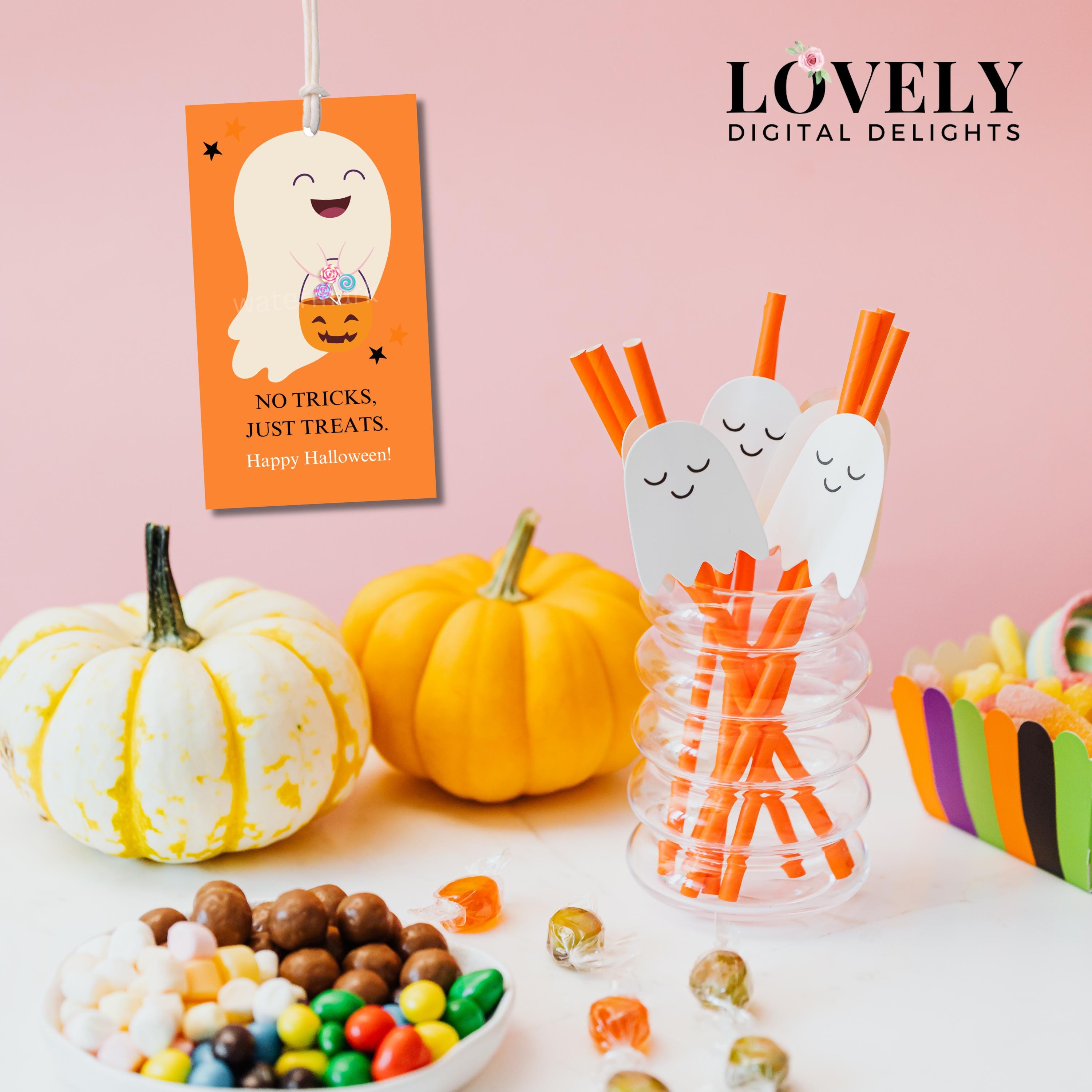 Trick or Treat Gift Tag, Printable Halloween Candy Tag, DIY Printable ...