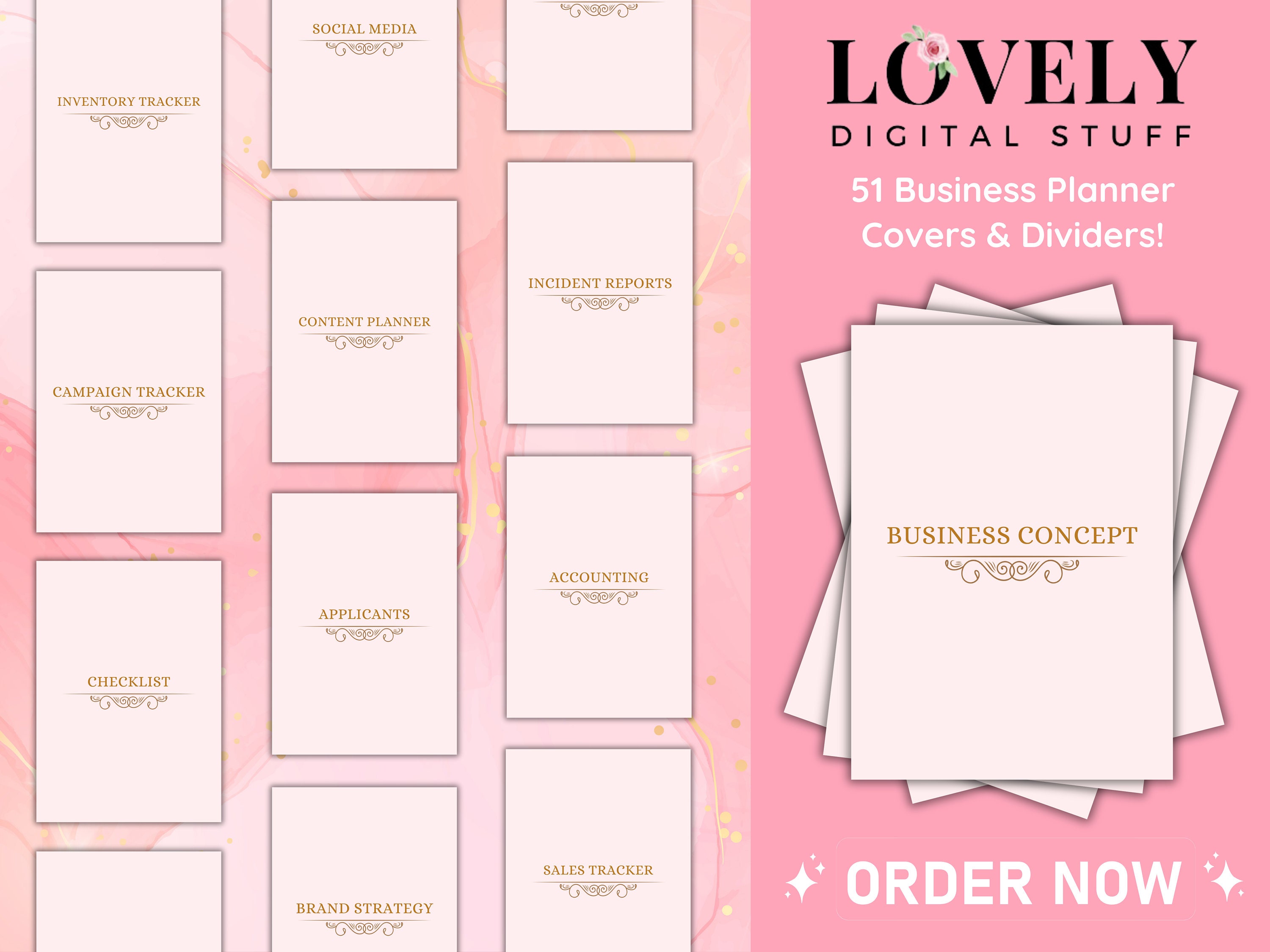 Business Notebook Covers, Printable Business Planner Dividers, Business ...