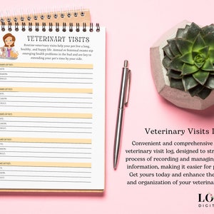 Printable Pet Planner, Dog Health Record, Veterinary Visit, Vet ...