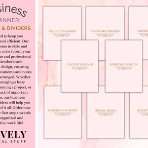 Business Notebook Covers, Printable Business Planner Dividers, Business ...