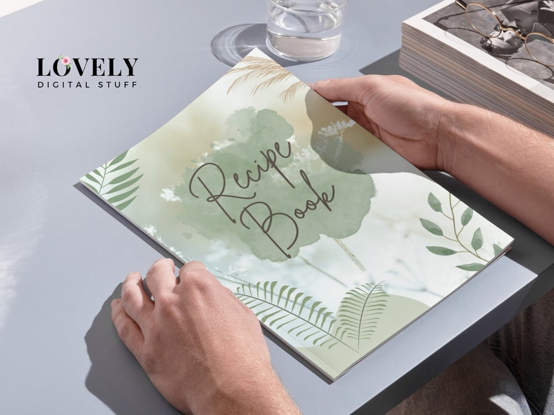 Sage Green Blank Recipe Book Template, Green Cookbook PDF PNG ...