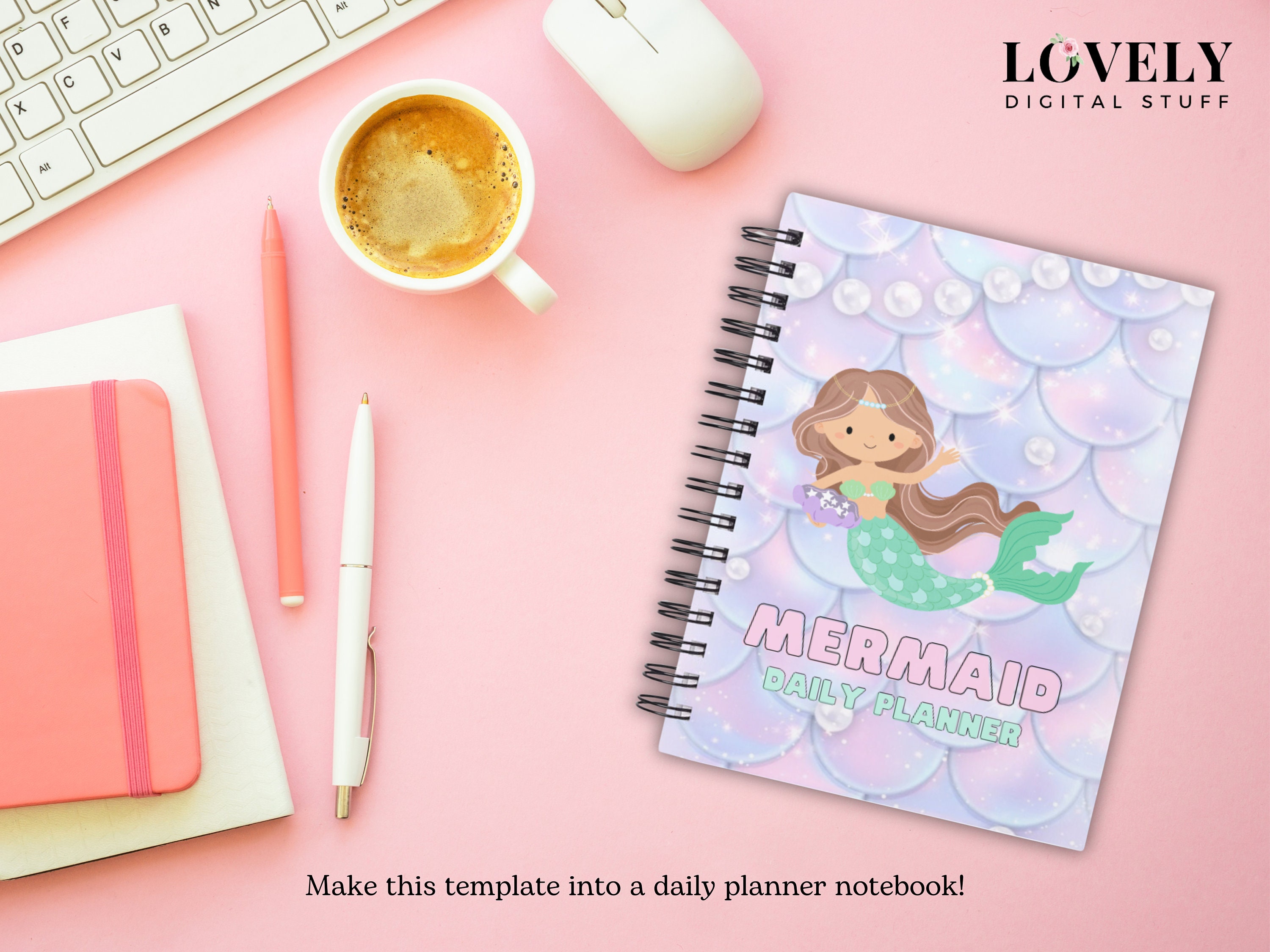 Mermaid Daily Planner Pdf, Printable Daily Planner, Daily Planner ...