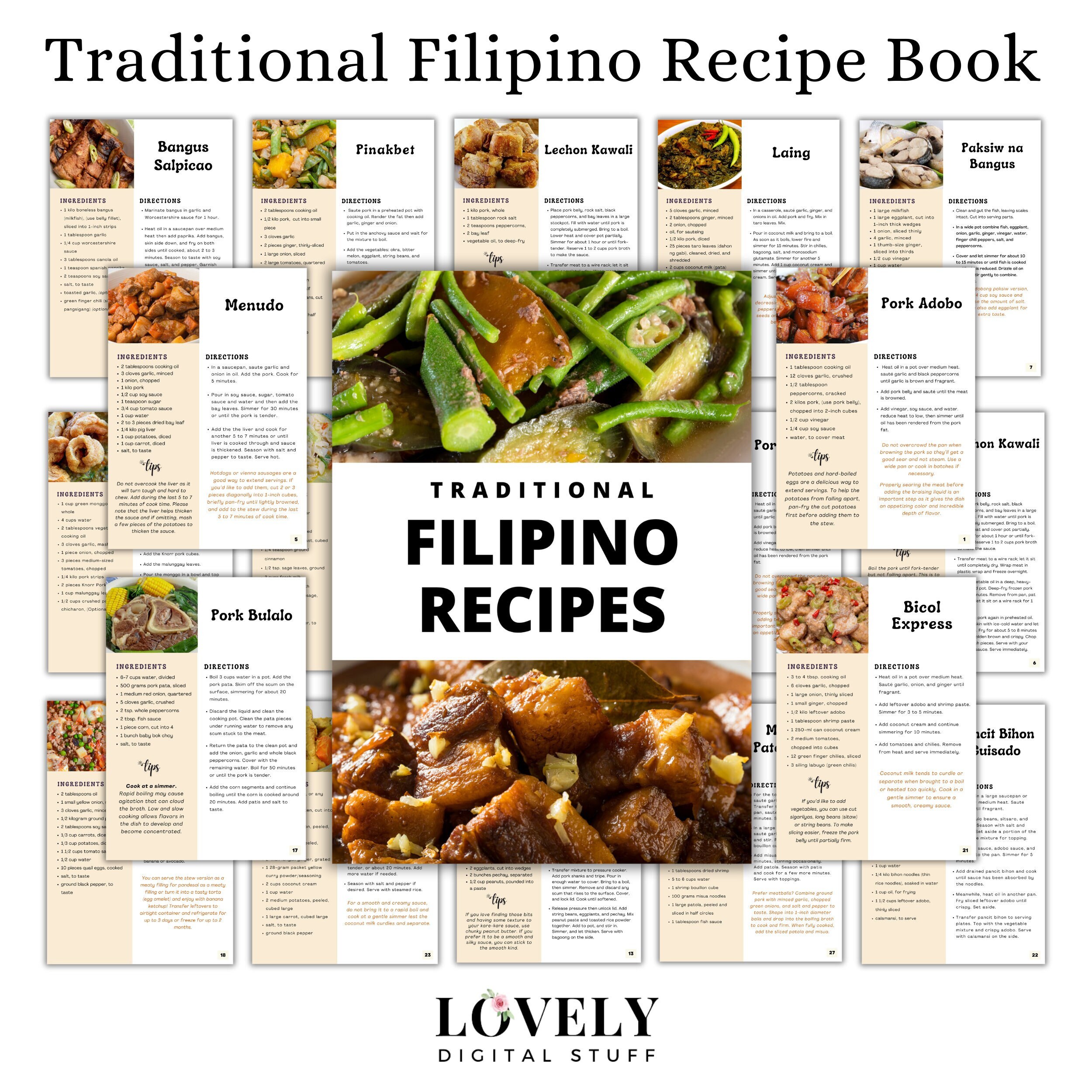 Filipino Digital Cookbook, Filipino Recipe Book, Family Recipe Book ...