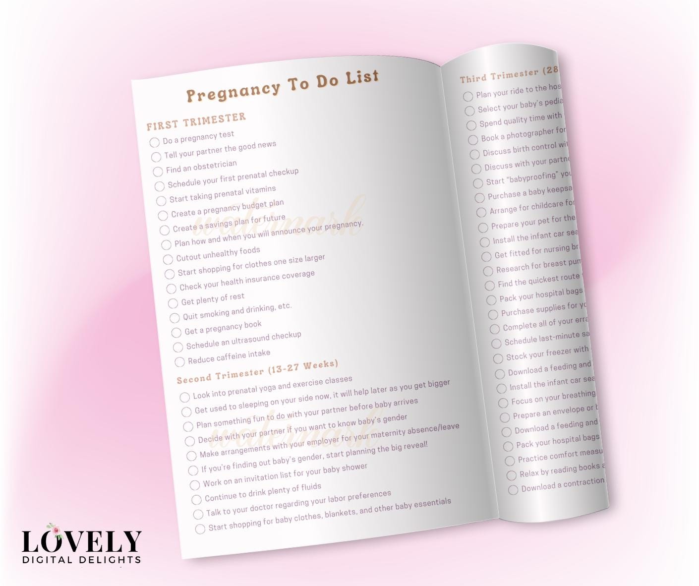 Pregnancy Planner Bundle, Printable Pregnancy Tracker, Baby Shower Gift ...