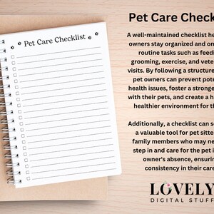 Pet Care Checklist, Printable Pet Care Template, New Dog Checklist, Dog ...