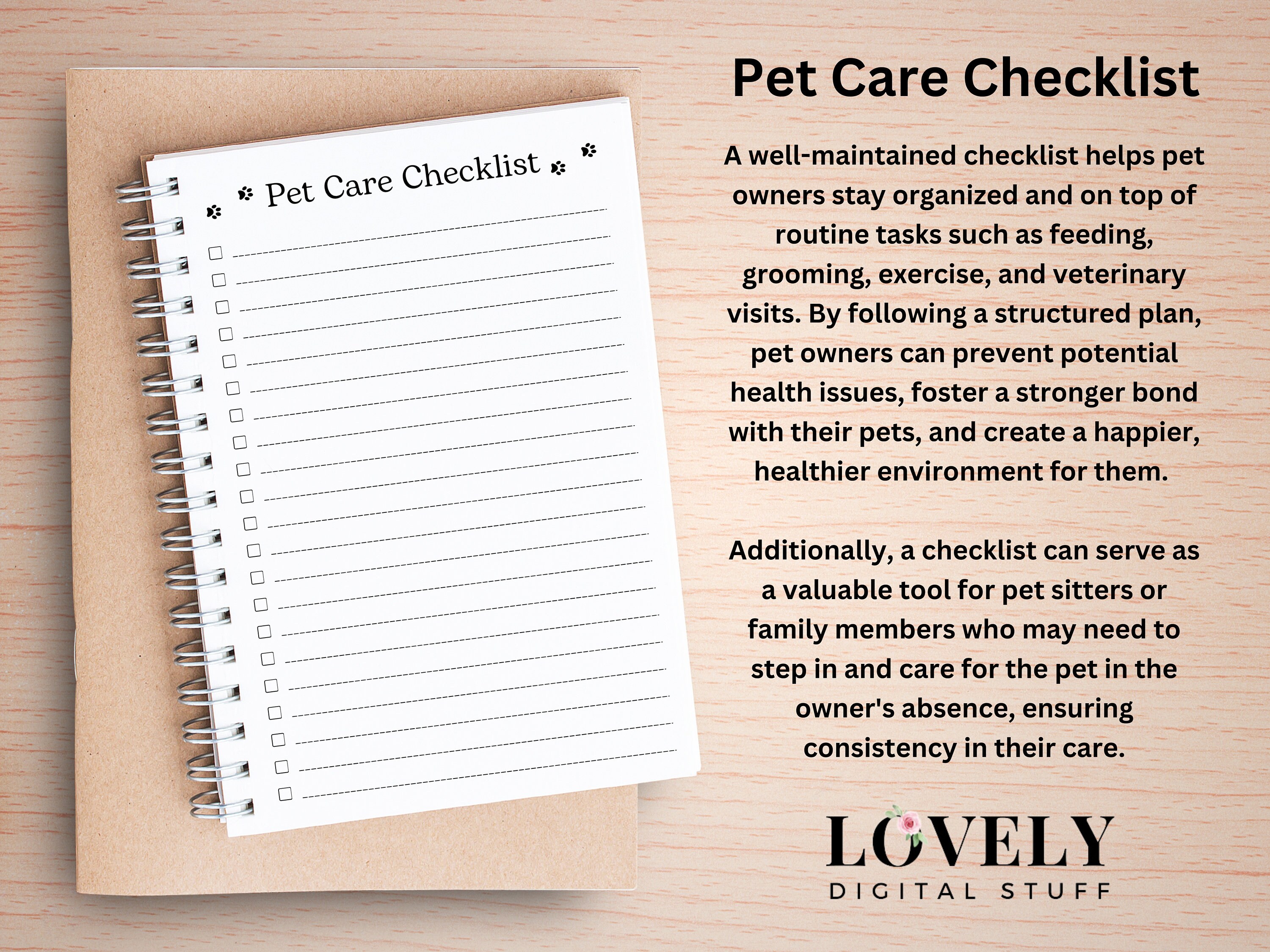 Pet Care Checklist, Printable Pet Care Template, New Dog Checklist, Dog ...