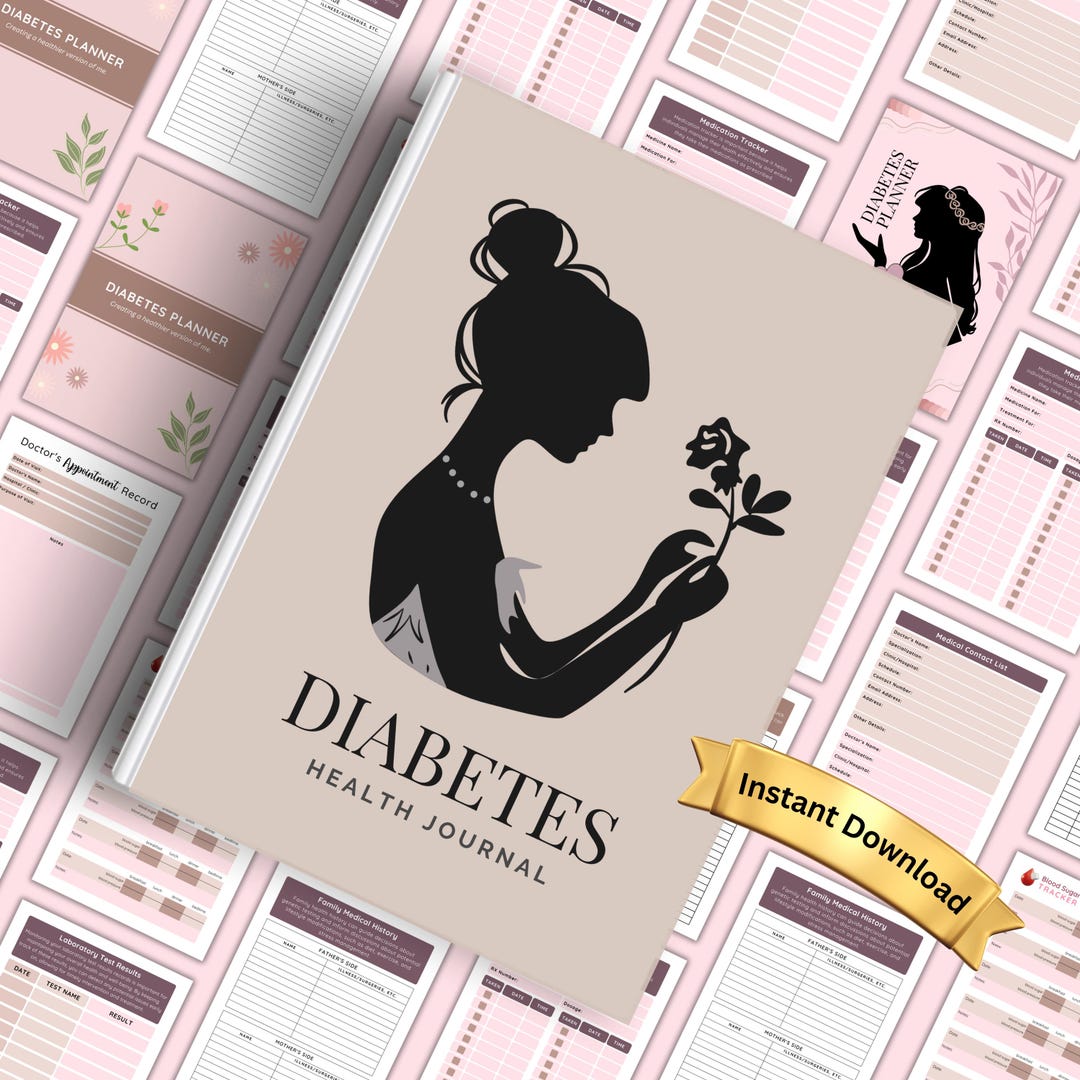 Printable Diabetes Planner, Diabetic Health Journal Template, Medical ...