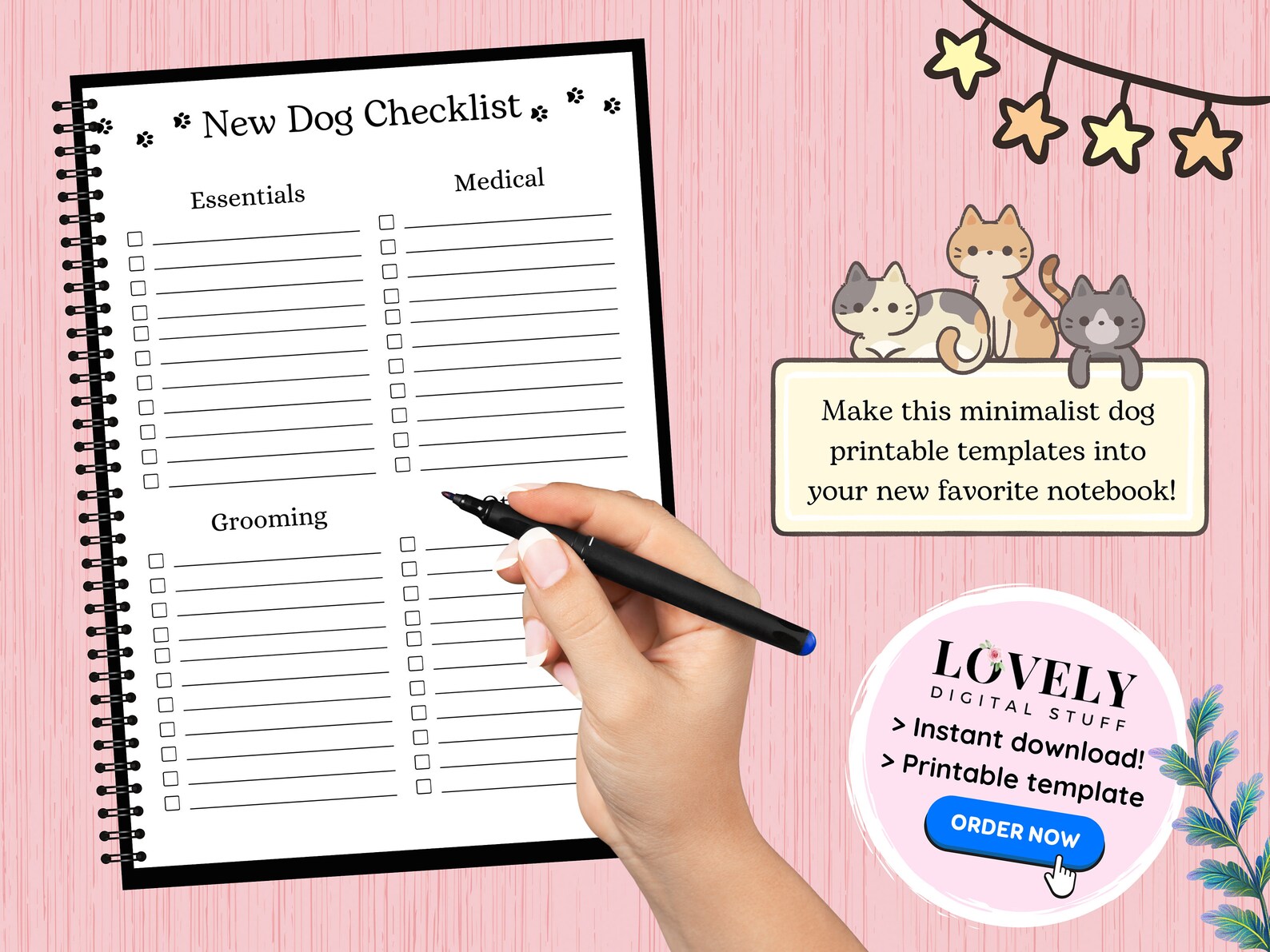 Pet Care Checklist, Printable Pet Care Template, New Dog Checklist, Dog ...