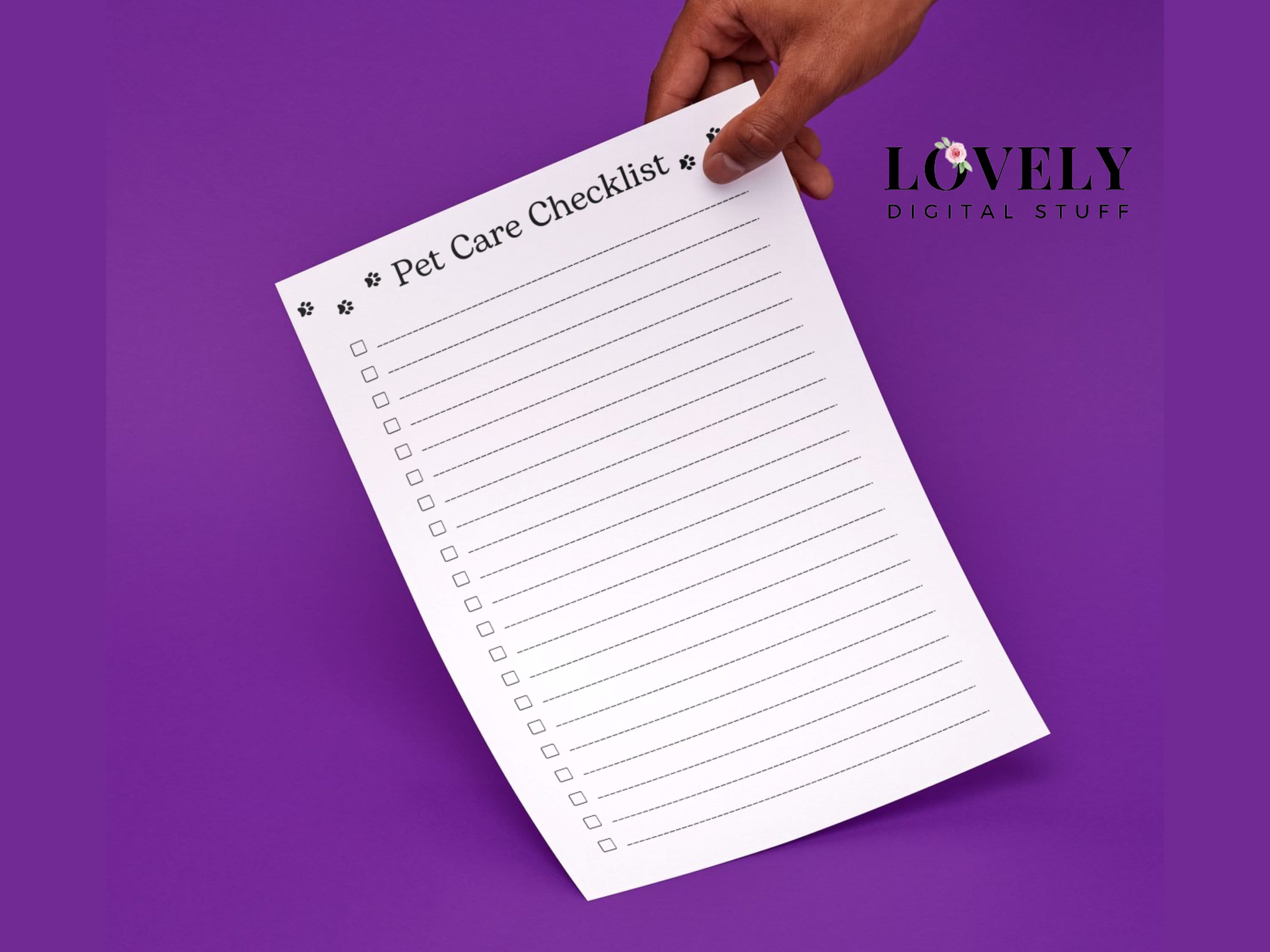 Pet Care Checklist, Printable Pet Care Template, New Dog Checklist, Dog ...