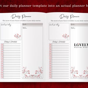 Printable Red Theme Planner Template, 10 Layouts, Instant Download ...