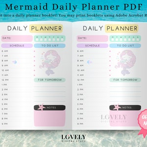 Mermaid Daily Planner Pdf, Printable Daily Planner, Daily Planner ...